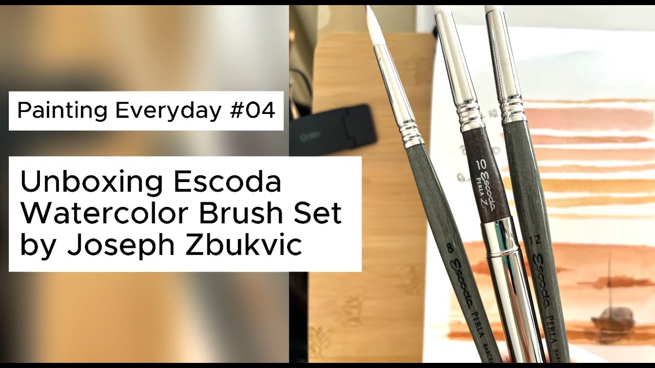 Unboxing and Testing Escoda Perla Watercolor Brushes Set by Joseph ...