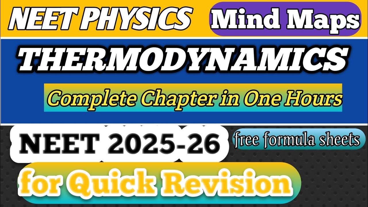 THERMODYNAMICS Mind Map in One Shot | NEET Physics Formulas | #neet2024 | NEET 2025 - 26 ...
