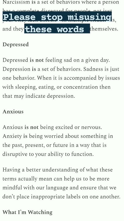 Stop using these words- casually + depression and anxiety - YouTube