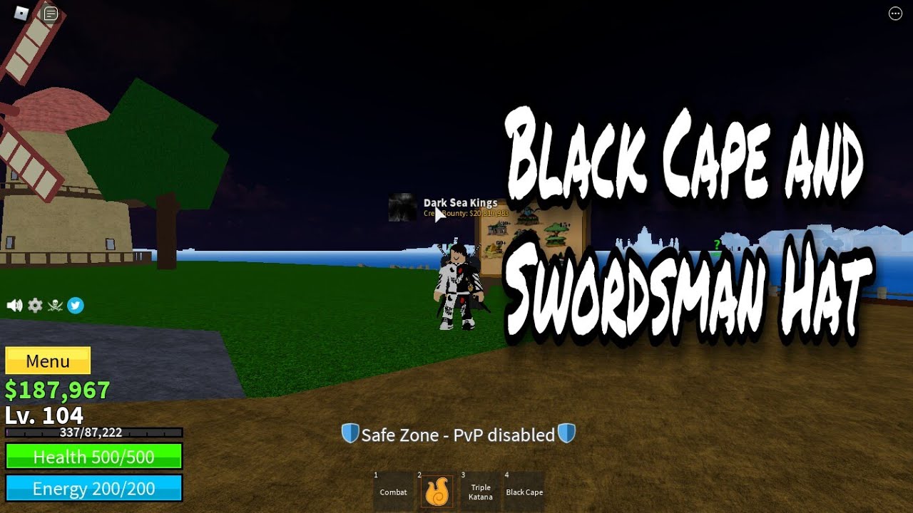 How to find black cape and swordsman hat [Blox Fruits] - YouTube