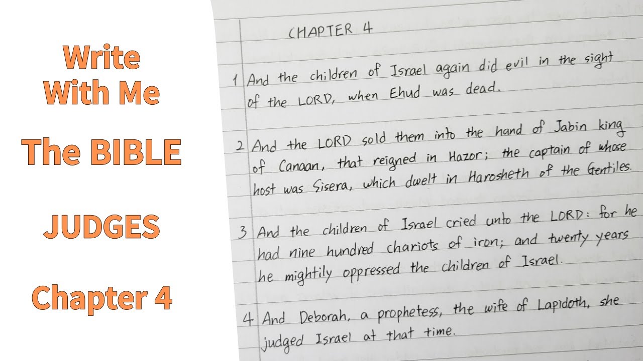 Write With Me - The Bible : Judges Chapter 4 - KJV - YouTube