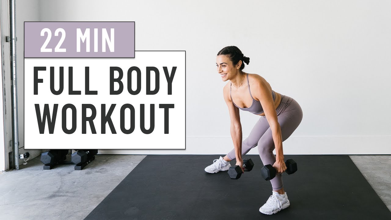 22 Minute Full Body HIIT Workout With Weights | HARD Strength Workout ...