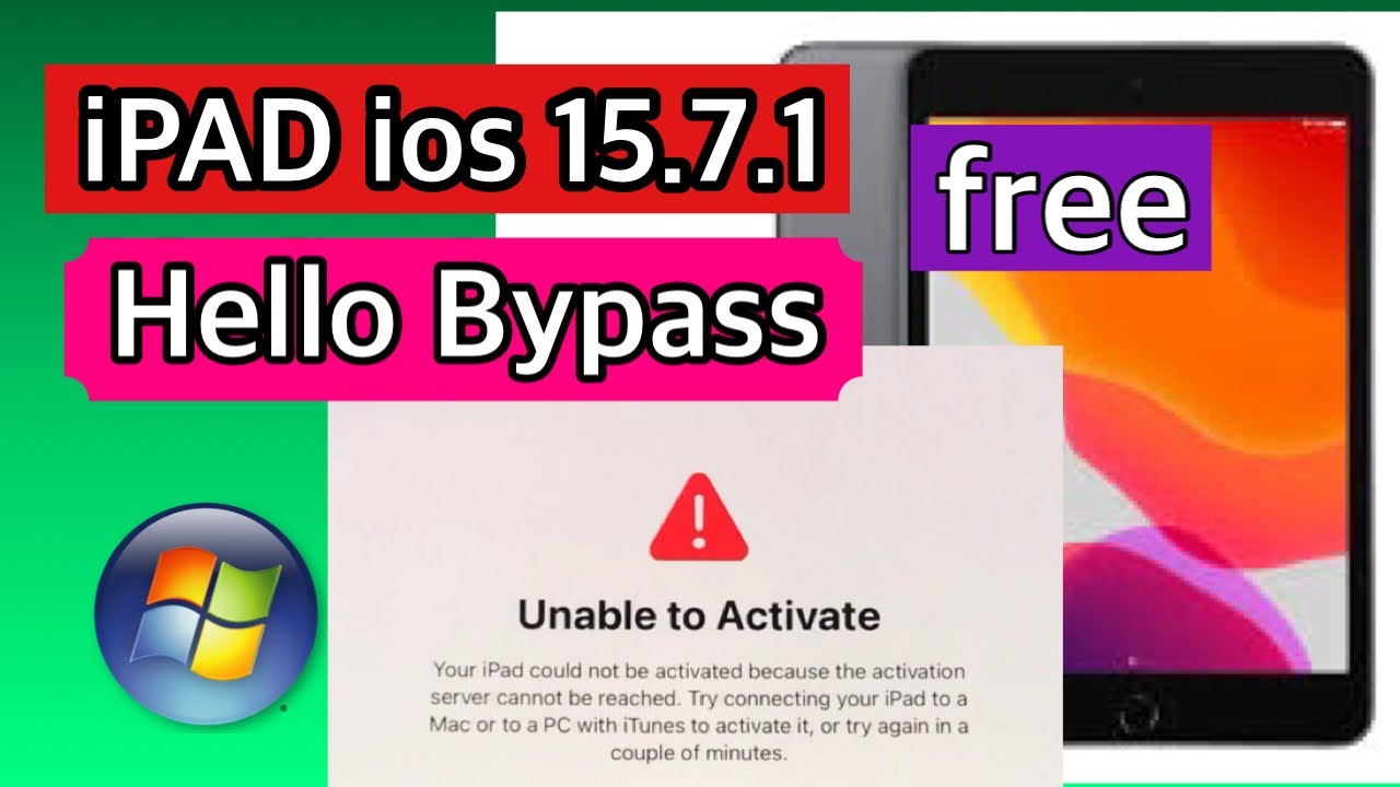 ipad Mini 4 Hello Screen icloud Bypass iOS 15.X.X by unlocktool - YouTube