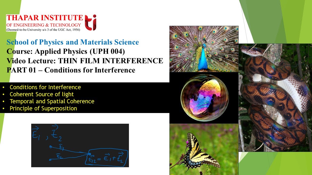 Conditions for Interference - Lecture - Interference - Part - 01 ...