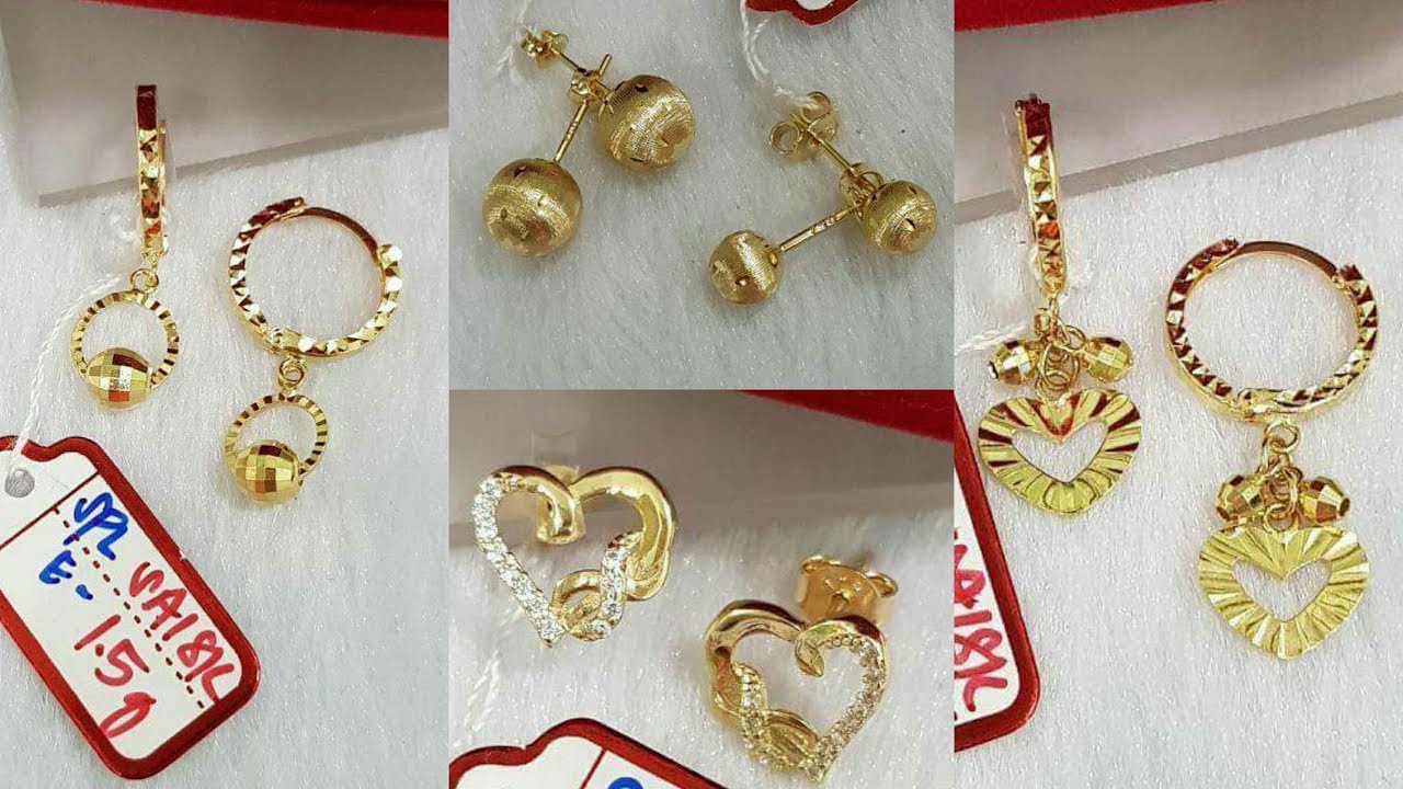 Light Weight Saudi Gold Earrings Designs With Weight - YouTube