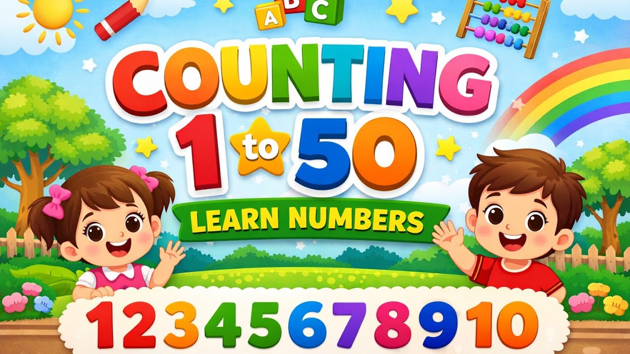 Counting 1 to 50 | one to Fifty counting | Learn Counting 1–50 ...