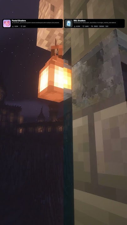 Which shaders Pastel Shaders or BSL Shaders? #minecraft #shaders #shorts #gaming #visual #mc # ...