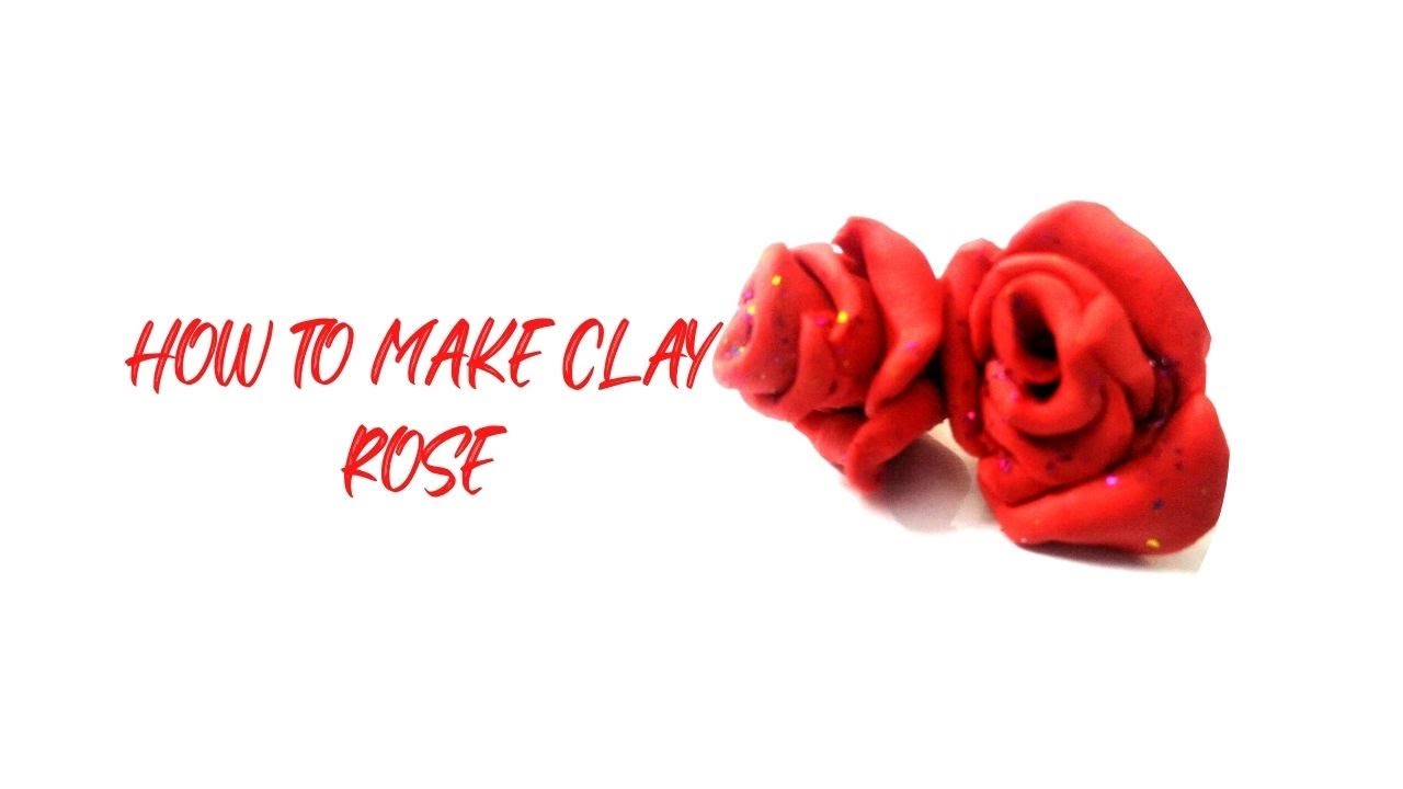 How to make clay rose/ tutorial craft easy clay rose - YouTube