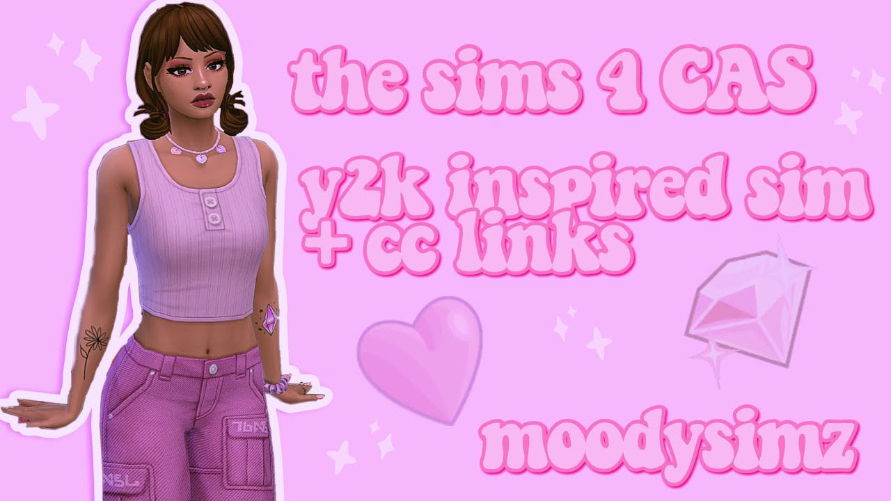 y2k inspired sim + cc links | the sims 4 | moodysimz - YouTube