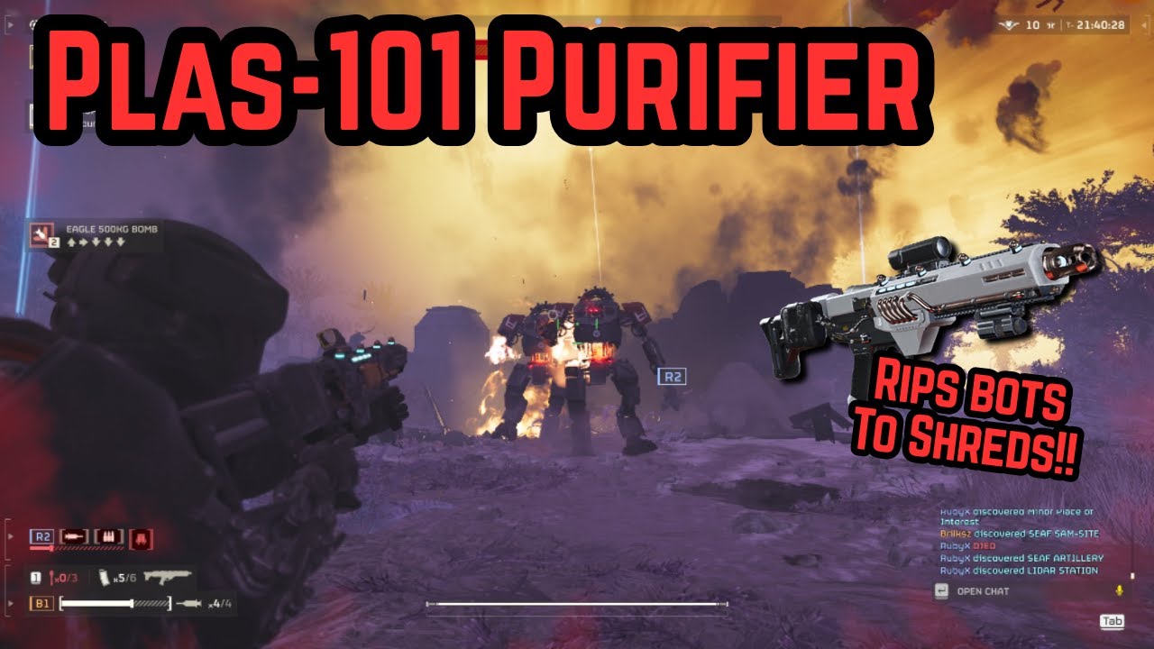 PLAS-101 PURIFIER IS AN AWESOME WEAPON!! | Helldivers 2 - YouTube
