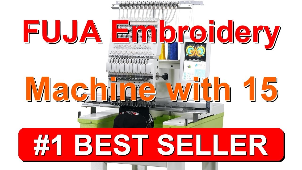 FUJA Embroidery Machine with 15 Needles 1200 SPM Max Speed 10" Touch ...