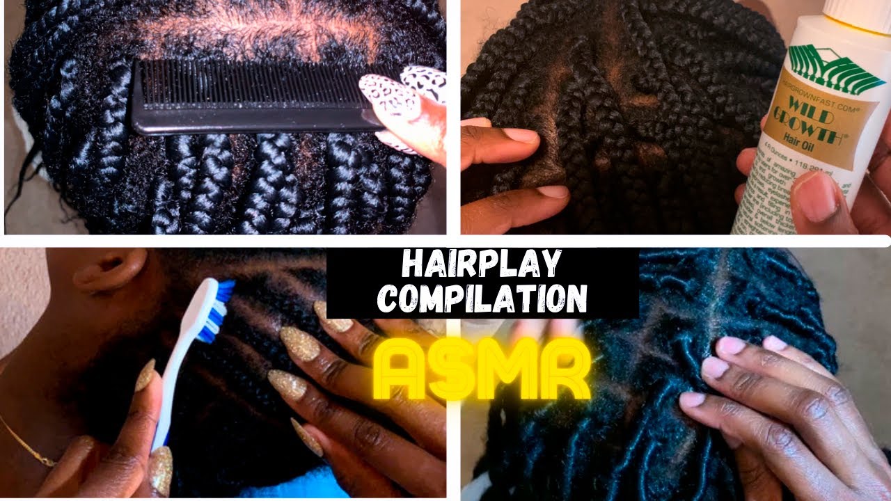 ASMR Hairplay Compilation | Scalp Scratching, Oiling Scalp, Head Massage, Scalp Brushing - YouTube