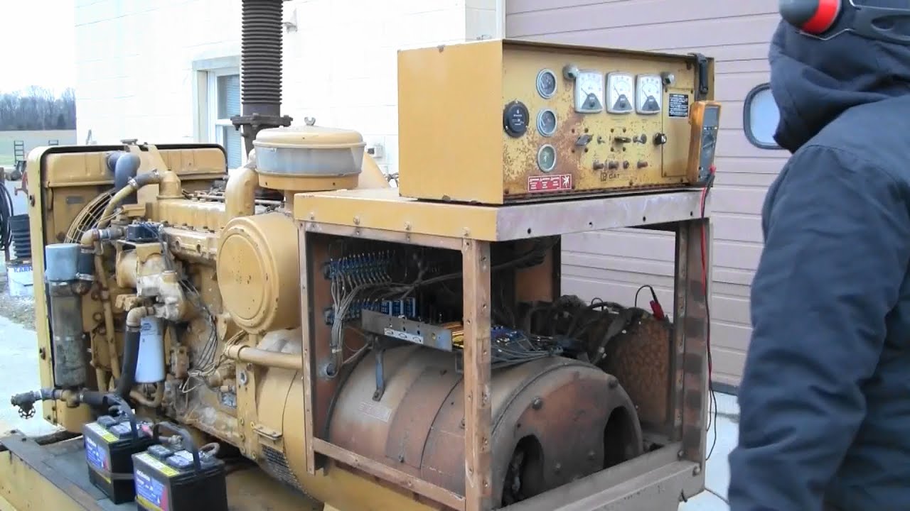Caterpillar 3306 Diesel Gen Set Gets A New Voltage Regulator - YouTube