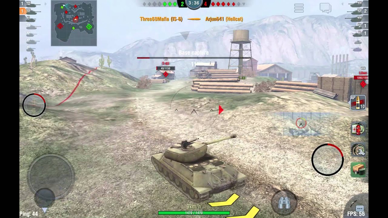 WoT Blitz - First Game in IS-6 - YouTube