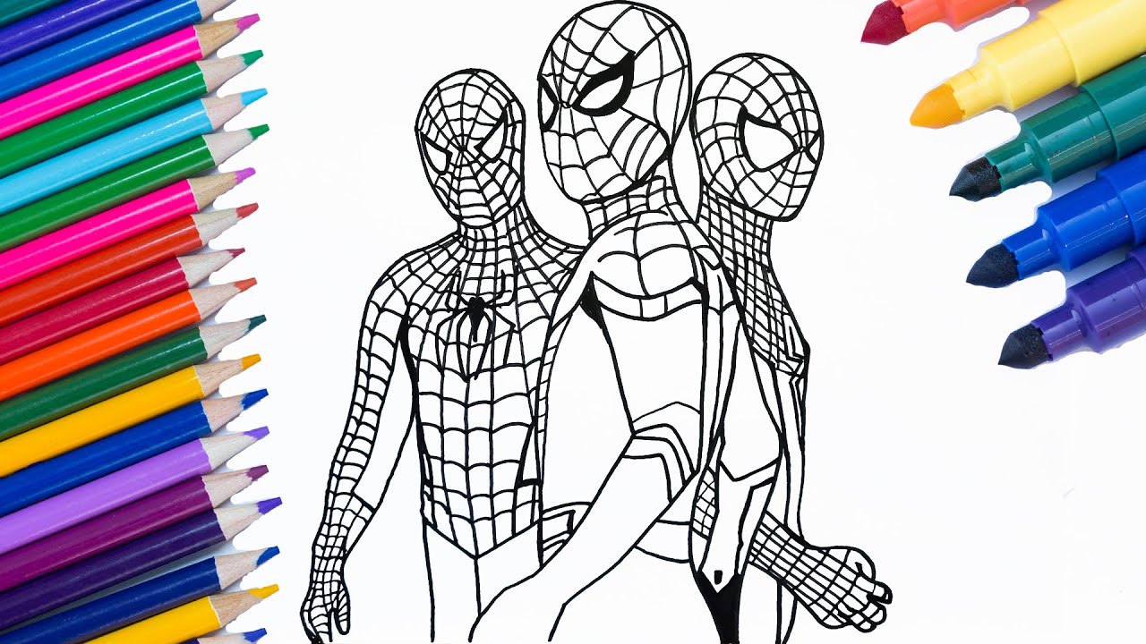 Spider-Man team coloring pages | Superhero Drawing | Max Brhon ...