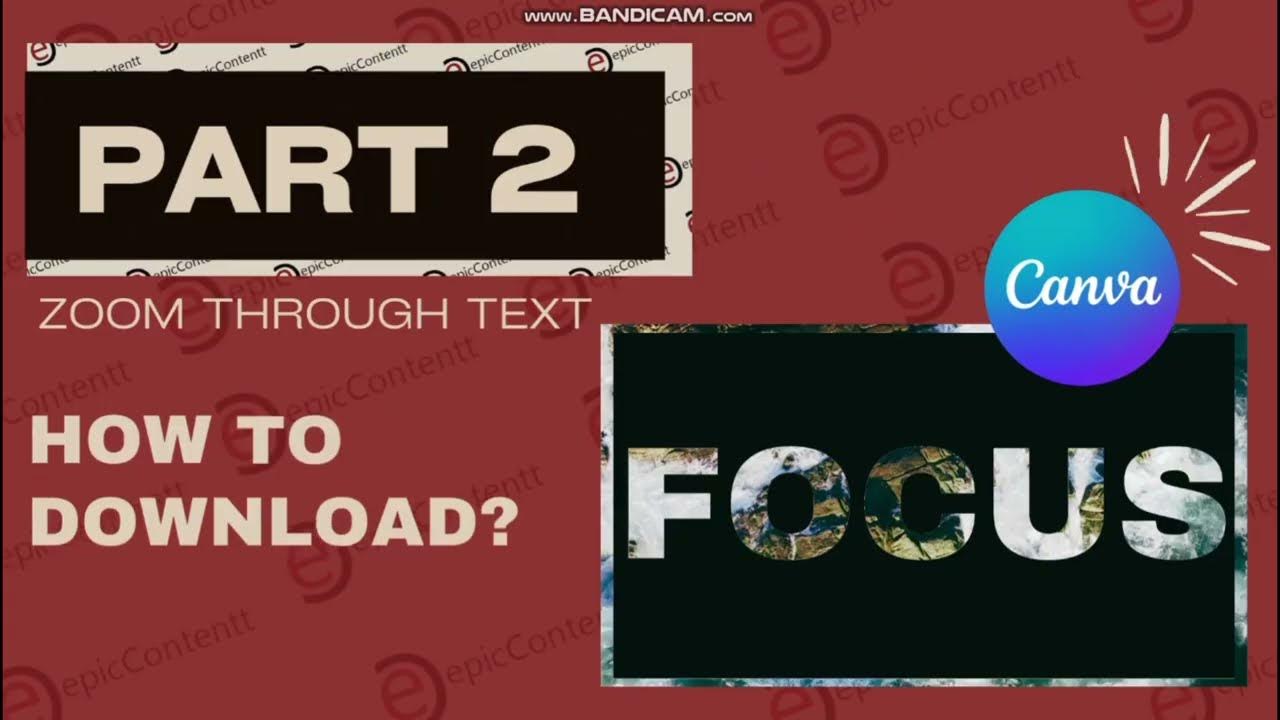 How to create zoom through text Intro Video on Canva | part - 2 - YouTube