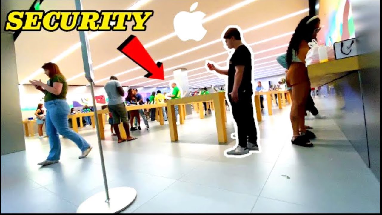 We Tried Pranking Apple Store... (SECURITY SHOWED UP) - YouTube