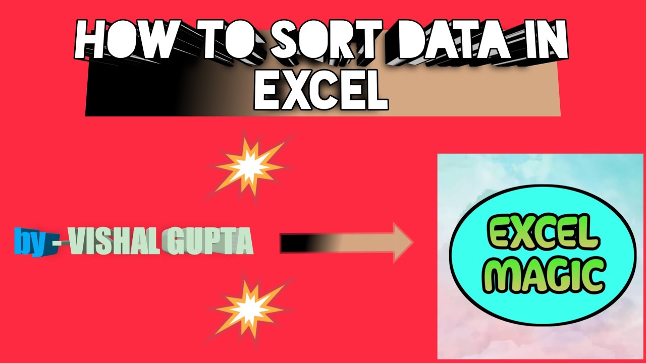 HOW TO SORT DATA IN EXCEL YouTube HOW TO SORT DATA IN EXCEL YouTube