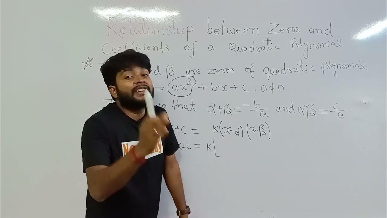 Relationship between zeros and coefficients of a quadratic polynomial. #polynomials - YouTube