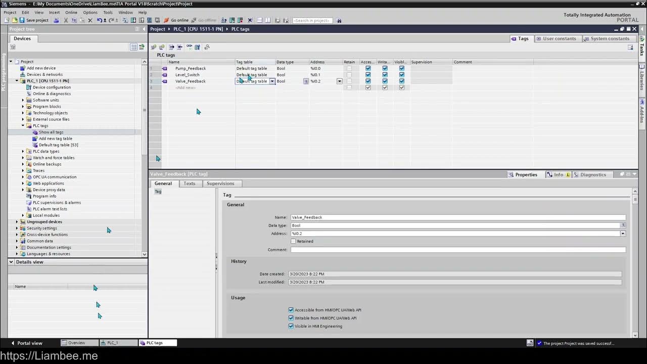Siemens TIA Portal V18 - Creating PLC Tags For Hardware Signals - YouTube
