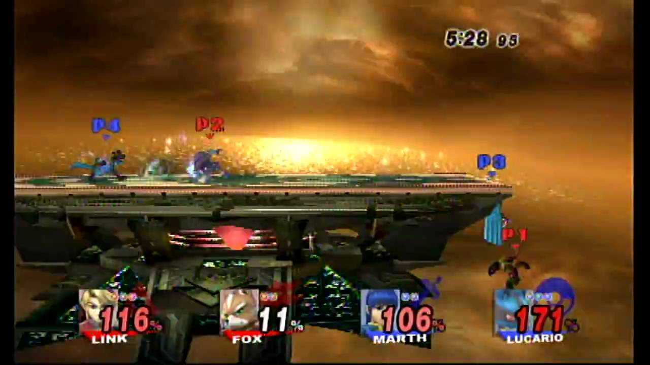 Brawl+ Pat (Fox) & K.J. (Link) vs. GE (Marth) & Ryu (Lucario) HD - YouTube