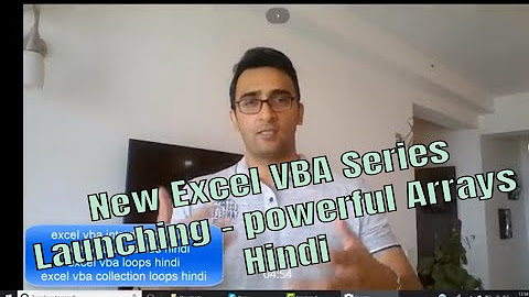 Excel VBA - ARRAYS HINDI - YouTube