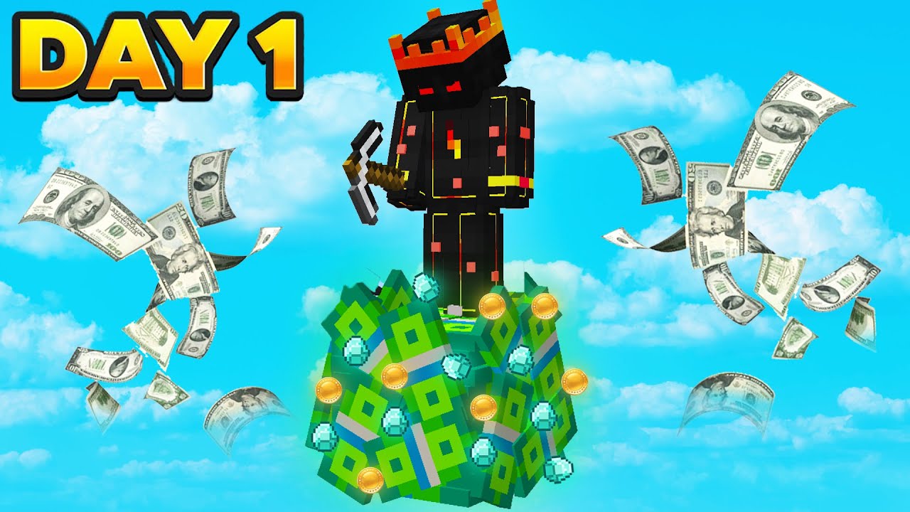 I Spent 100 Days on ONE MONEY BLOCK! - YouTube