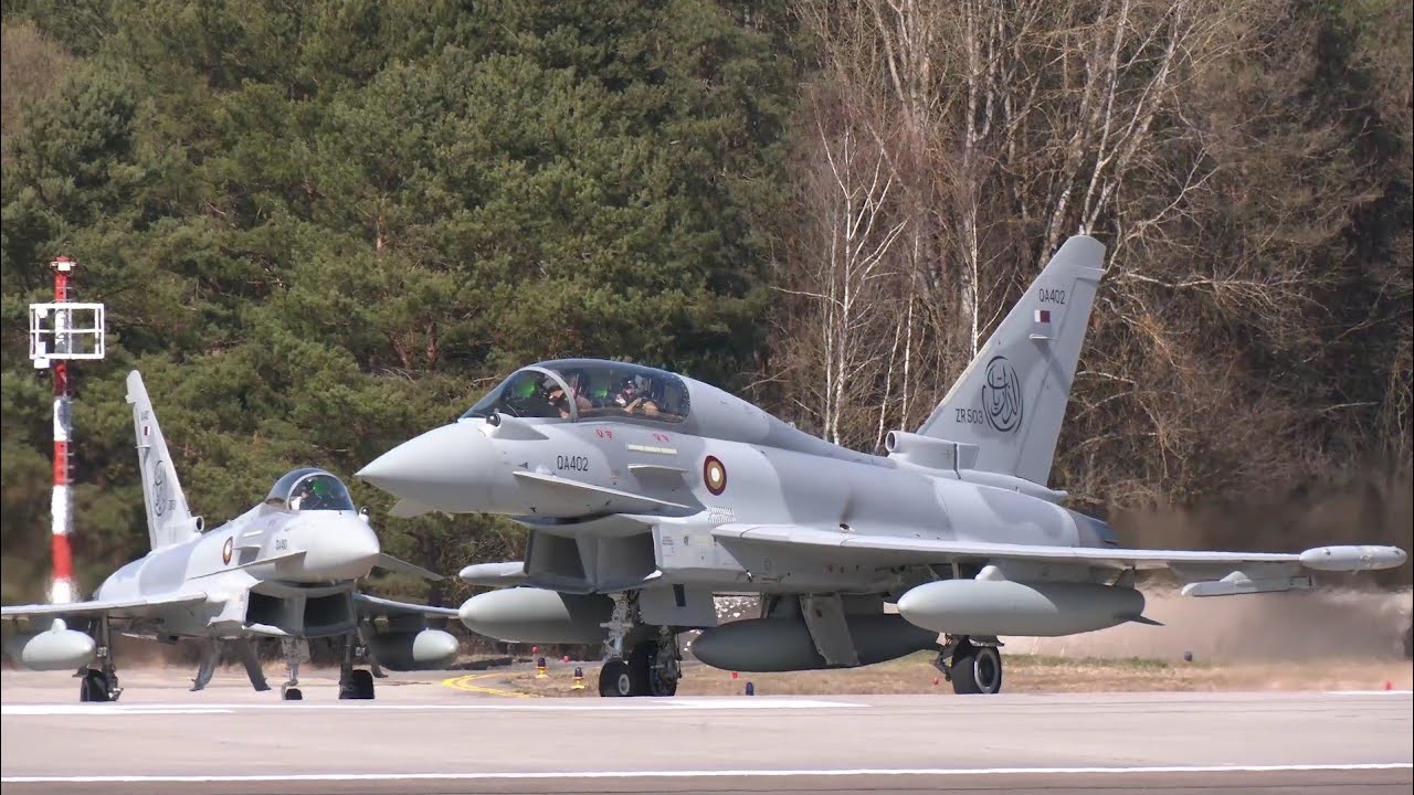 Eurofighter Qatar Airforce at Airbase Manching Germany Taxiing ...
