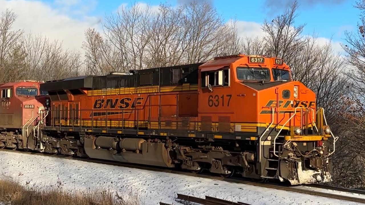 CPKC 238 BNSF 6317 🎃 in the lead! Mile 64 Hamilton Subdivision ...