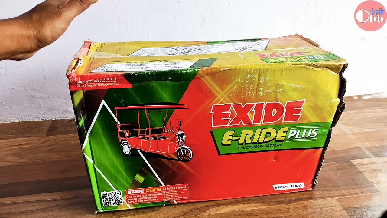 Exide E-Ride Plus 100AH Capacity Battery | Erikshaw Battery Review ...