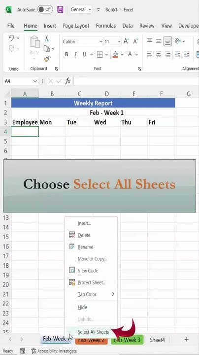 Excel Tips: How to Duplicate Same Data Across Multiple Sheets - YouTube