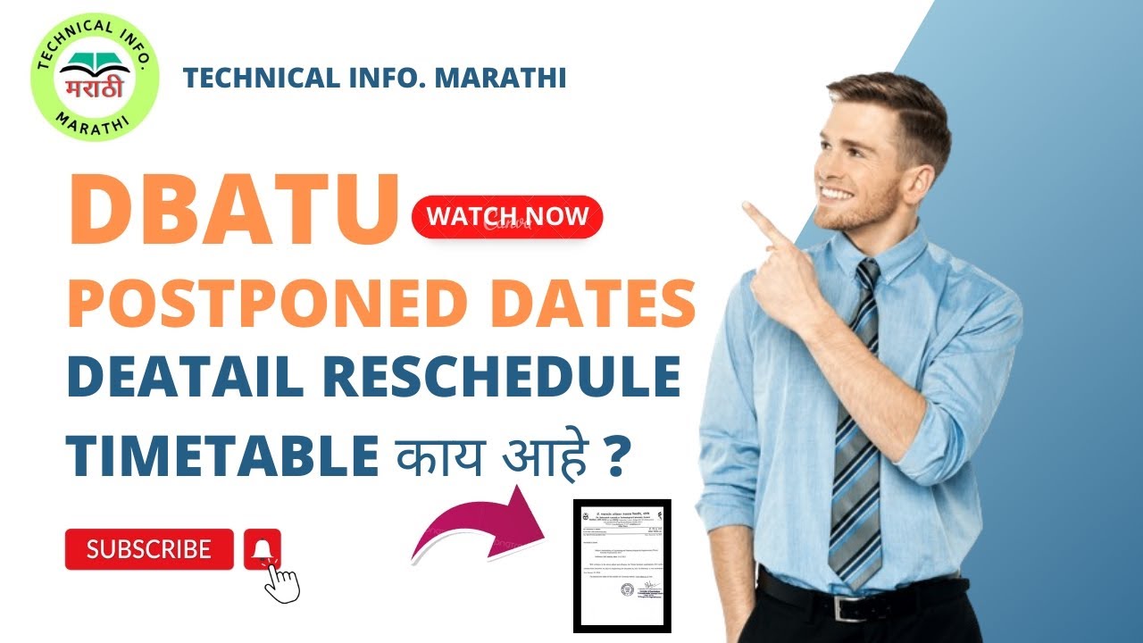 DBATU Reschedule Time table Winter semester 2023|Dbatu University ...