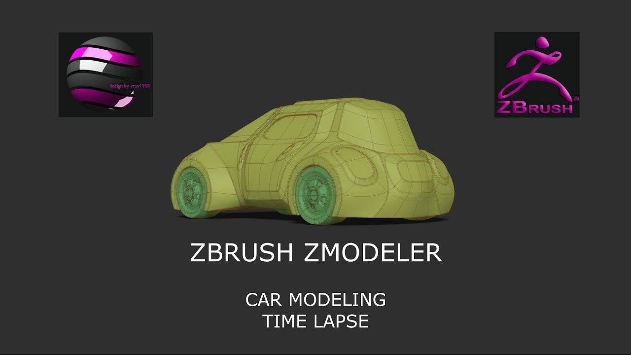 ZBRUSH ZMODELER CAR MODELING TIMELAPSE - YouTube