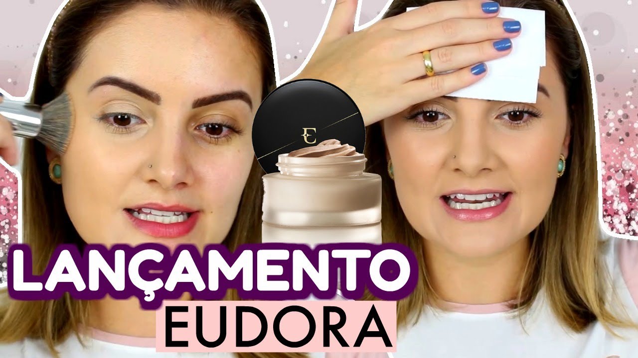 TESTEI A NOVA BASE MOUSSE DA EUDORA - YouTube