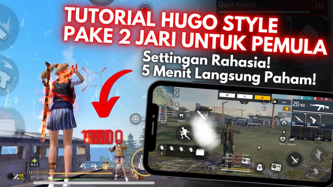 Cara Style Hugo FF Pakai 2 Jari! Auto Jadi Elite CS☠️ - Custom Hud 2 ...