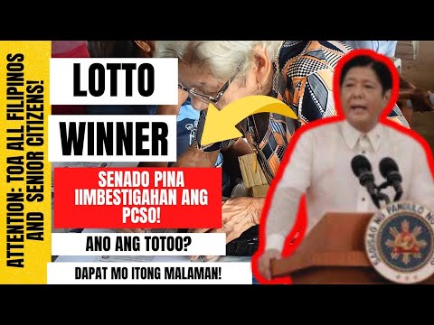 ⛔ TO FILIPINOS AND SENIOR CITIZENS! LOTTO WINNER! SENADO PINA ...