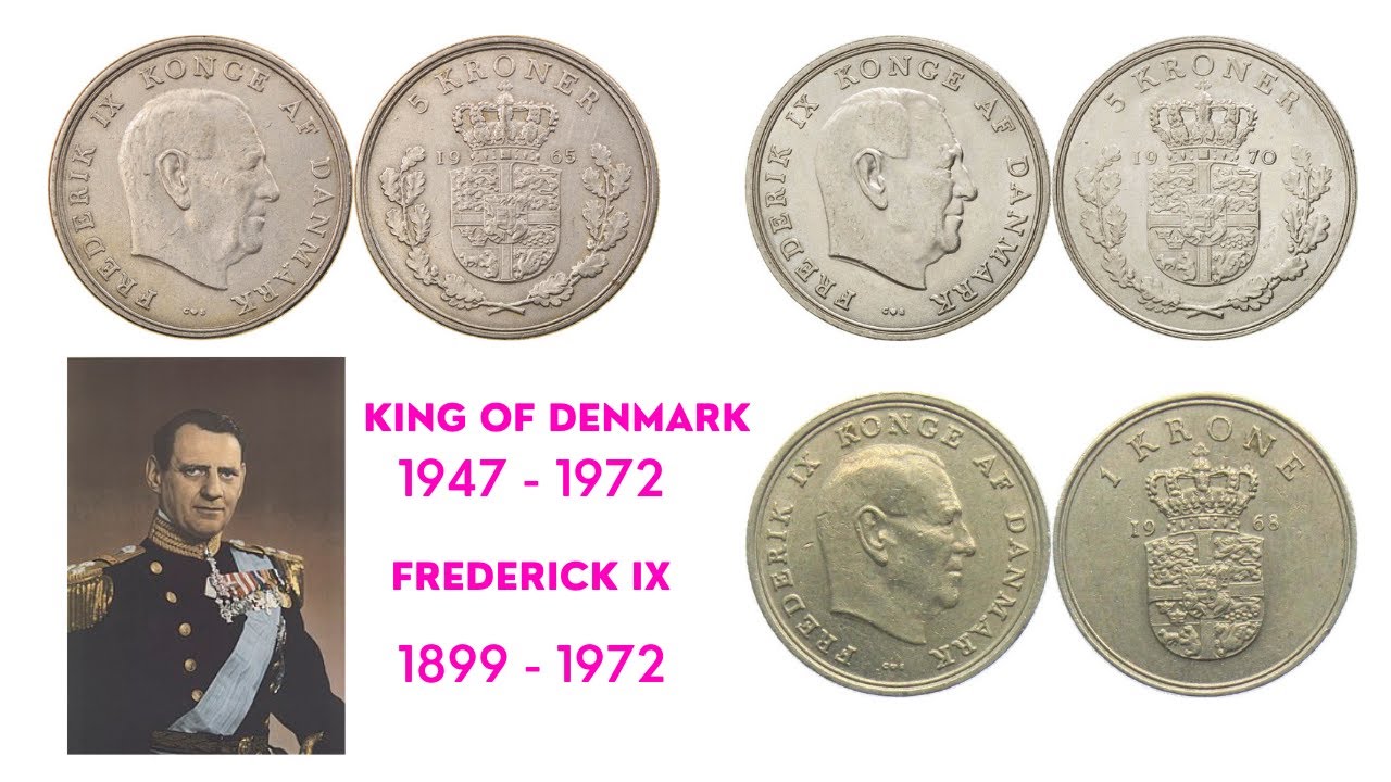 Coins from - Denmark - Frederik IX 1965, 1968, 1970 - YouTube