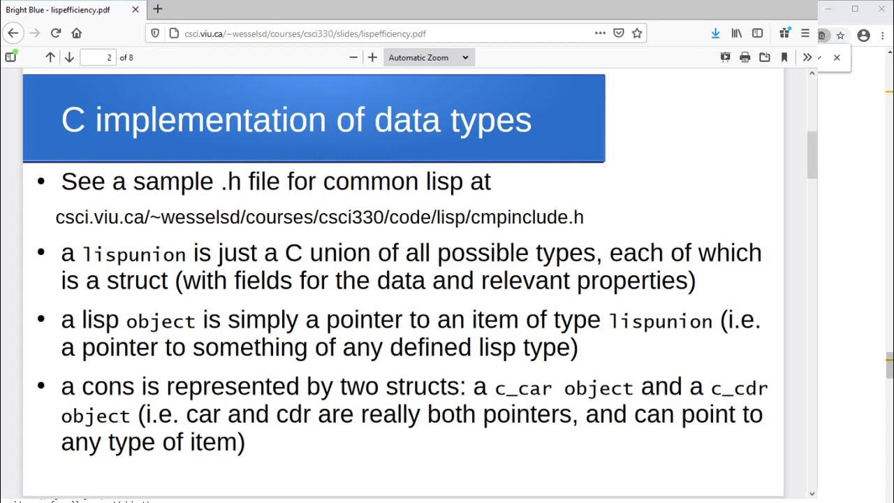 Lisp implementation and efficiency - YouTube
