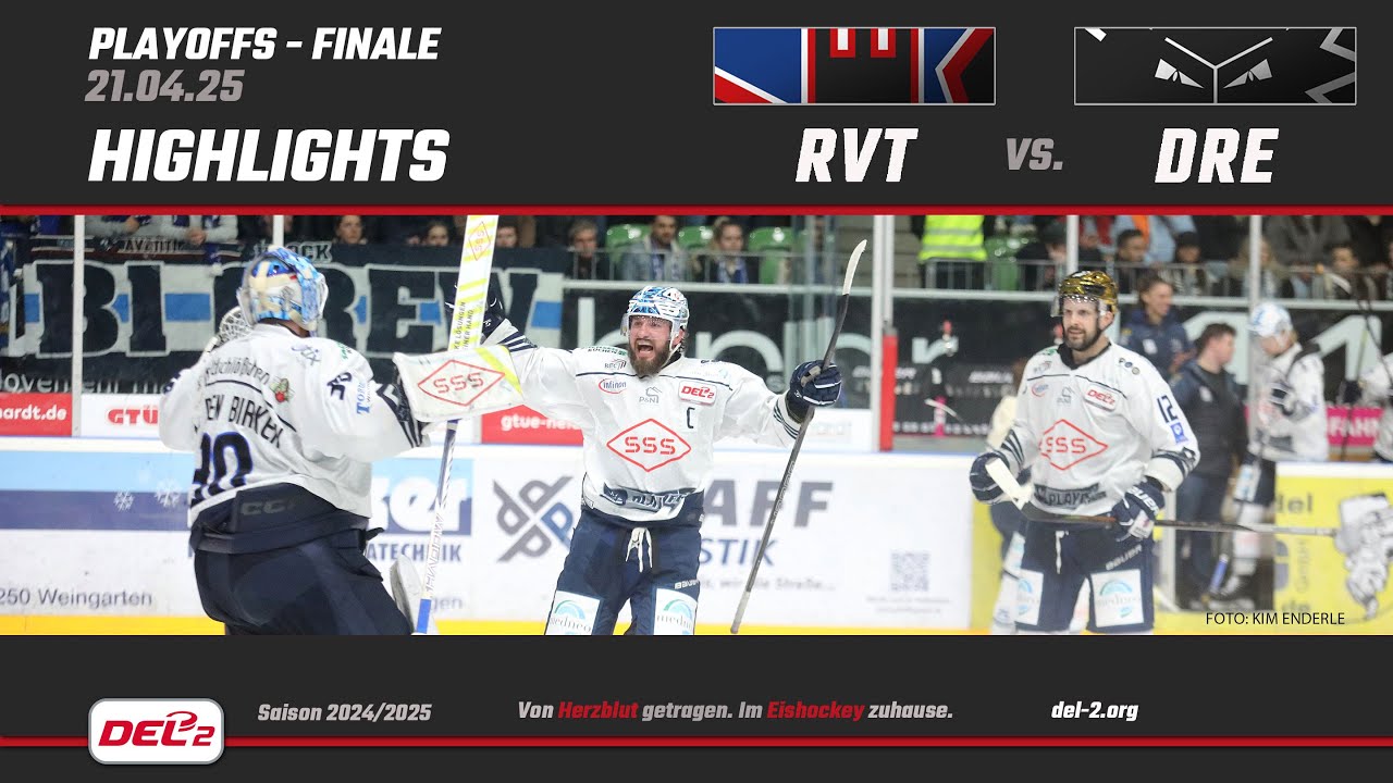 DEL2 Game Highlights Finale Spiel 3: Ravensburg Towerstars vs. Dresdner Eislöwen - YouTube