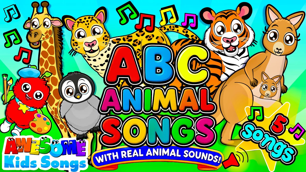 ABC Animal Songs 38 mins Compilation 🐯 Learn Letters, Colors, Counting ...