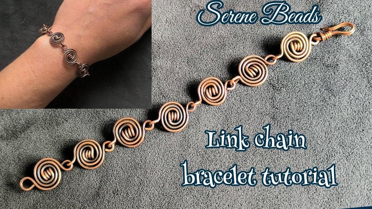 Link chain bracelet tutorial | How to make spiral link bracelet | Wire ...