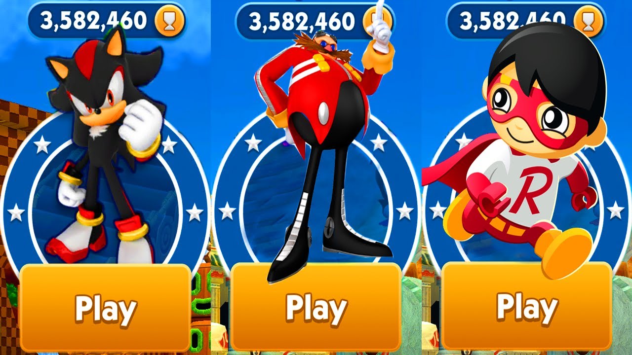 Tag with Ryan vs Sonic Dash Walkthrough Gameplay - YouTube
