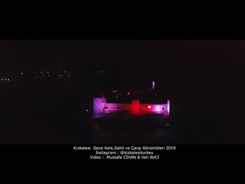 KIZKALESİ DENİZ KALESİ GECE IŞIKLANDIRMASI İLE HARİKA BİR GÖRÜNTÜYE SAHİP