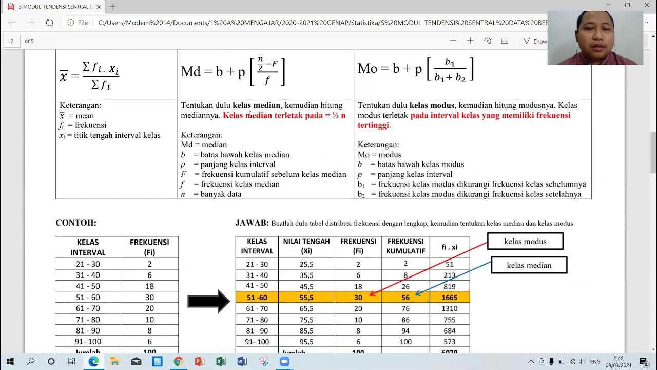 Tendensi Sentral Data Bergolong - YouTube