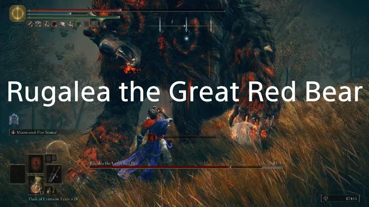Rugalea the Great Red Bear Boss Fight - Shadow of the Erdtree - YouTube