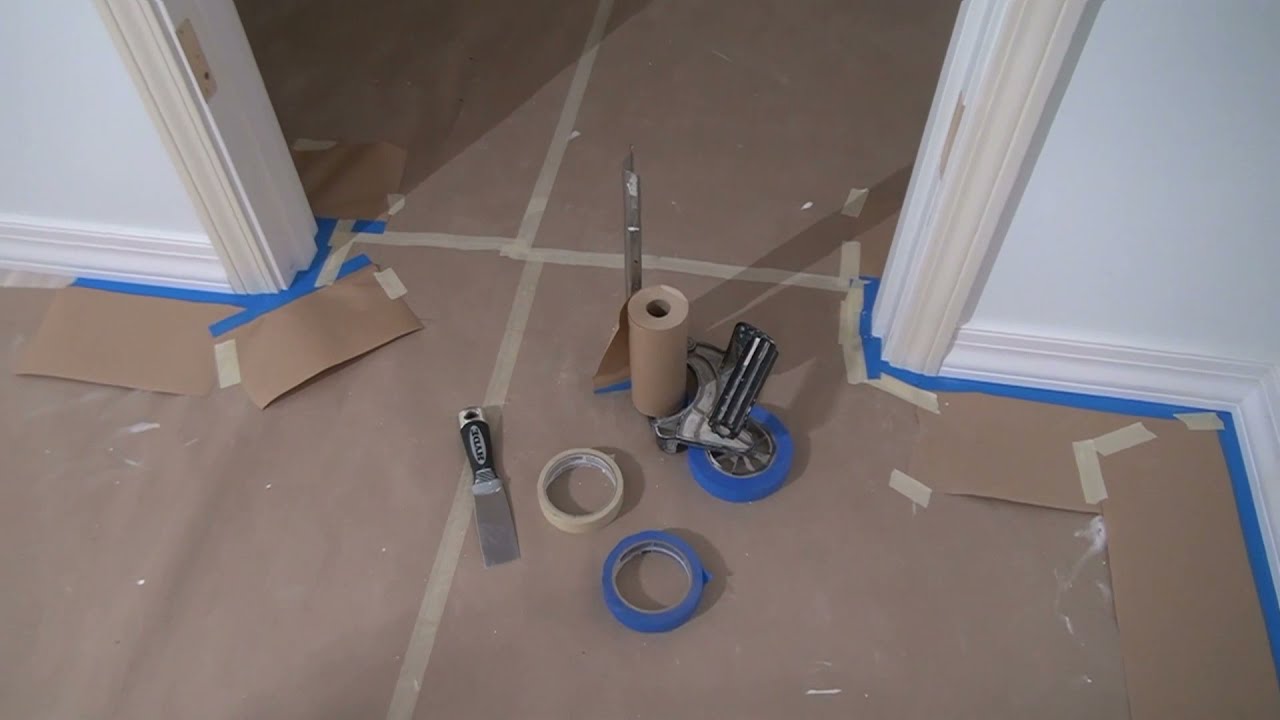 How to Mask Base Board prior to Spray Painting. Как подготовить плинтус ...