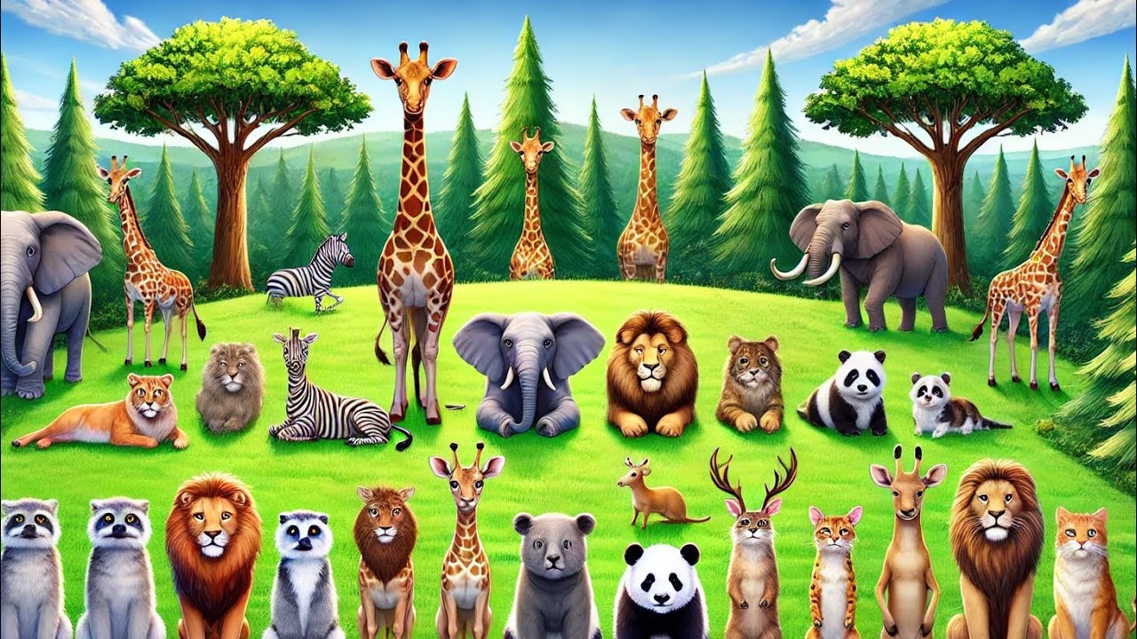 Cute animal collection | animal name and sound - cow, pet, lion ...