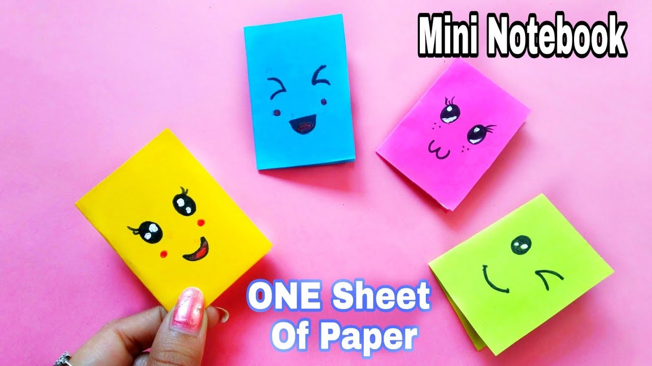 DIY MINI NOTEBOOKS ONE SHEET OF PAPER-DIY BACK TO SCHOOL - YouTube