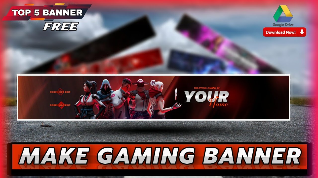 No Name Gaming Banner download Free 😲 | make Gaming YouTube Banner In ...