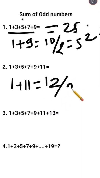Sum of odd number series #maths #study - YouTube